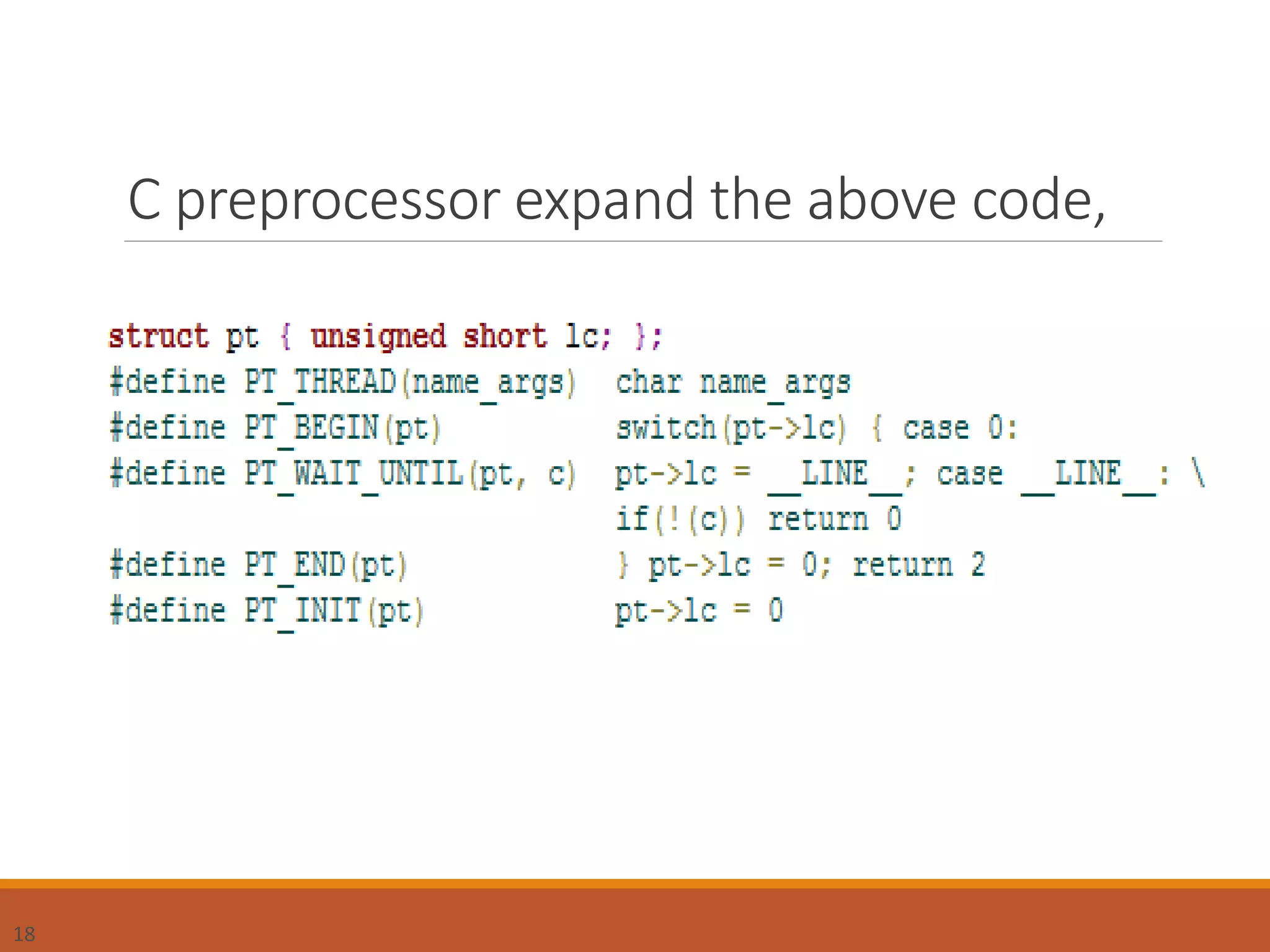 protothread and its usage in contiki OS | PPTX