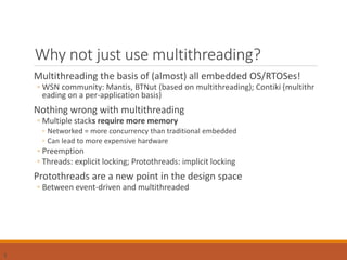 protothread and its usage in contiki OS | PPTX