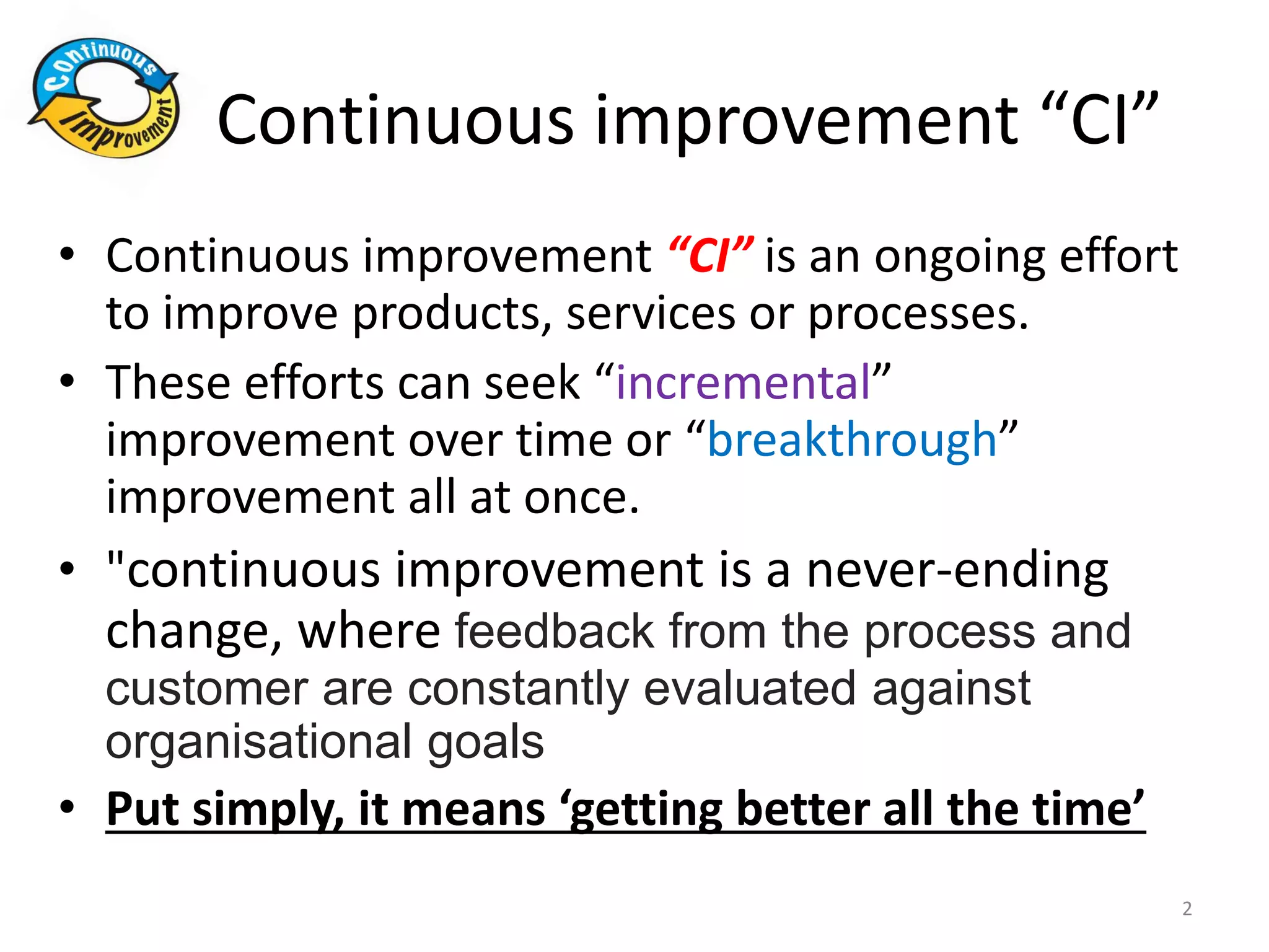 Continuous improvement by Julian Kalac | PDF