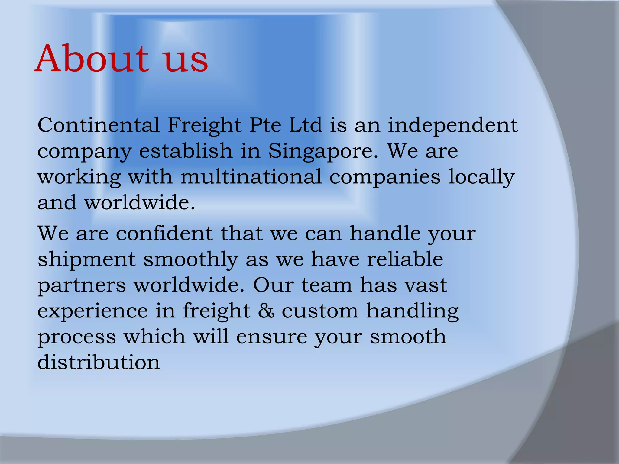 Continental Freight Pte Ltd | PPSX