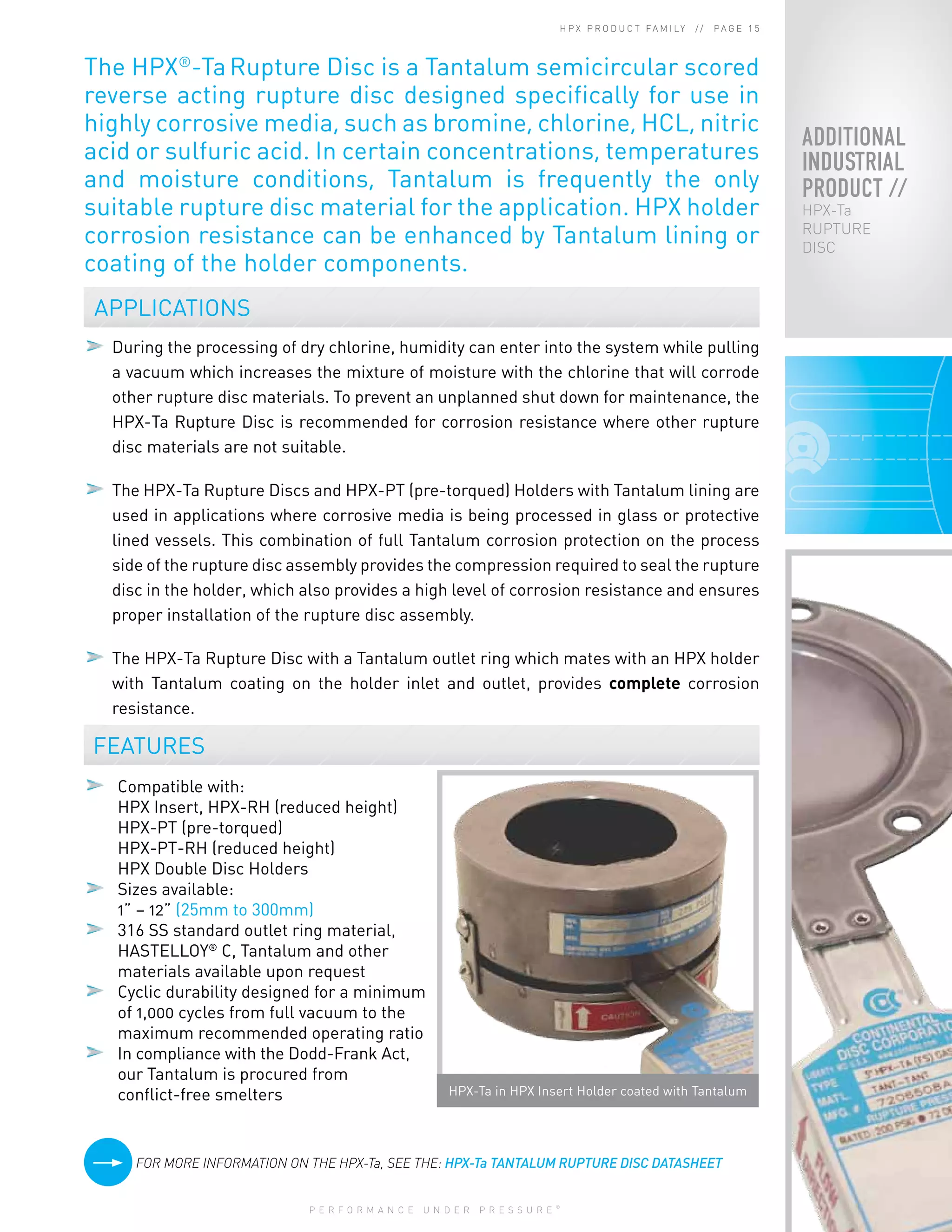 Continental Disc HPX Rupture Disc Family | PDF | Chemistry | Science