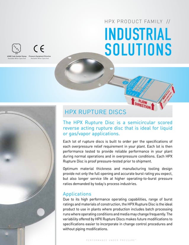 Continental Disc HPX Rupture Disc Family | PDF | Chemistry | Science