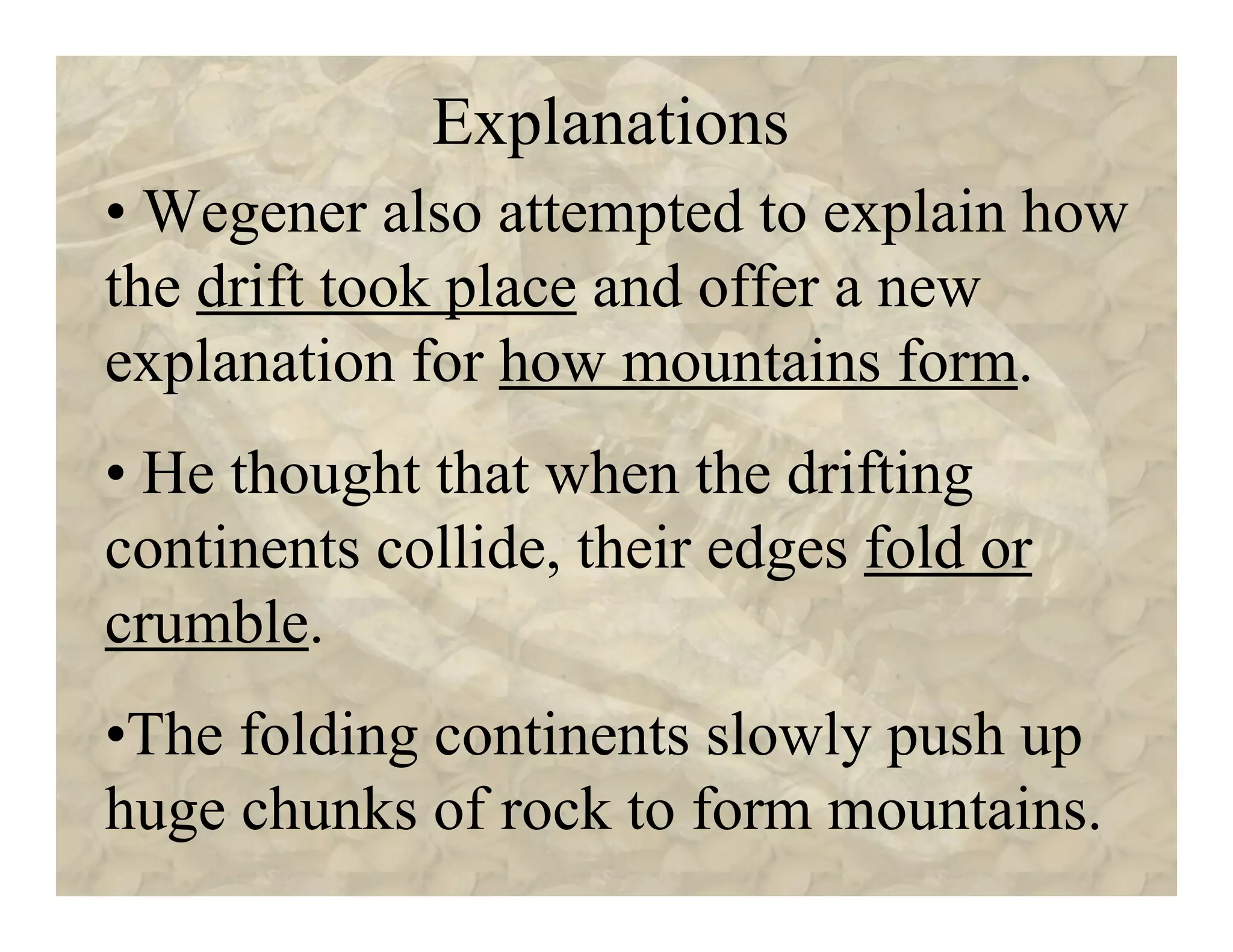 Continental Drift Notes - Jenny | PDF
