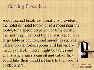 Continental breakfast menu | PPTX