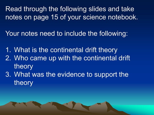 Continental drift theory by Alfred Wegener | PPT | Geography | Science