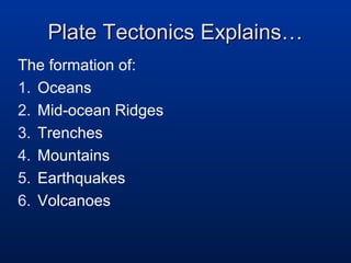 Notes: Continental Drift Plate Tectonics | PPT