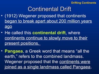 Notes: Continental Drift Plate Tectonics | PPT