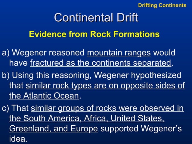 Notes: Continental Drift Plate Tectonics | PPT | Geography | Science