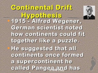 Continental drift wegener evidence | PPT