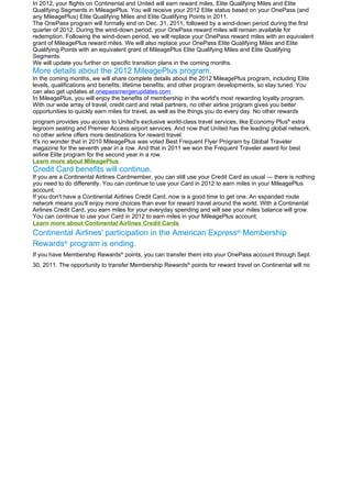 Continental mileage plus program— the world’s most rewarding loyalty ...