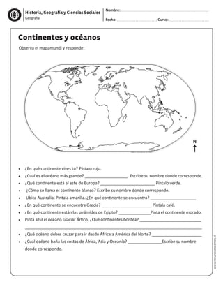 Continentes y oceanos | PDF