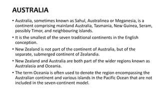 GEOGRAPHY YEAR 9 - CONTINENTS AND OCEANS | PPTX