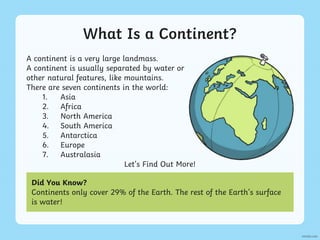 The 7 continents in the world - a brief explanation | PPT | South ...