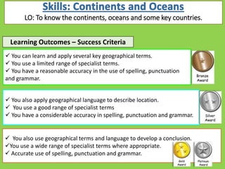 Continents and oceans | PPTX
