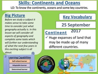 Continents and oceans | PPTX