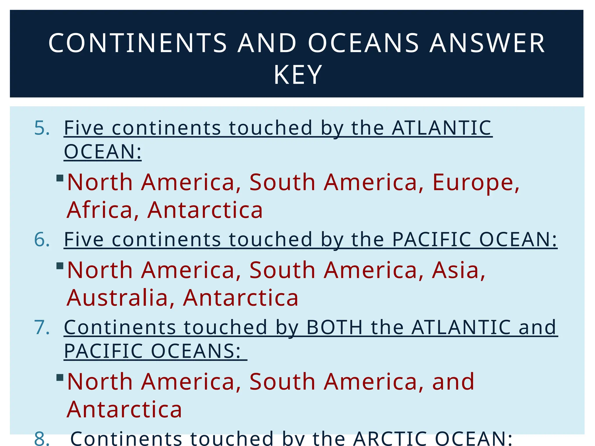Continents and Oceans Key points hints.pptx | South America Travel ...