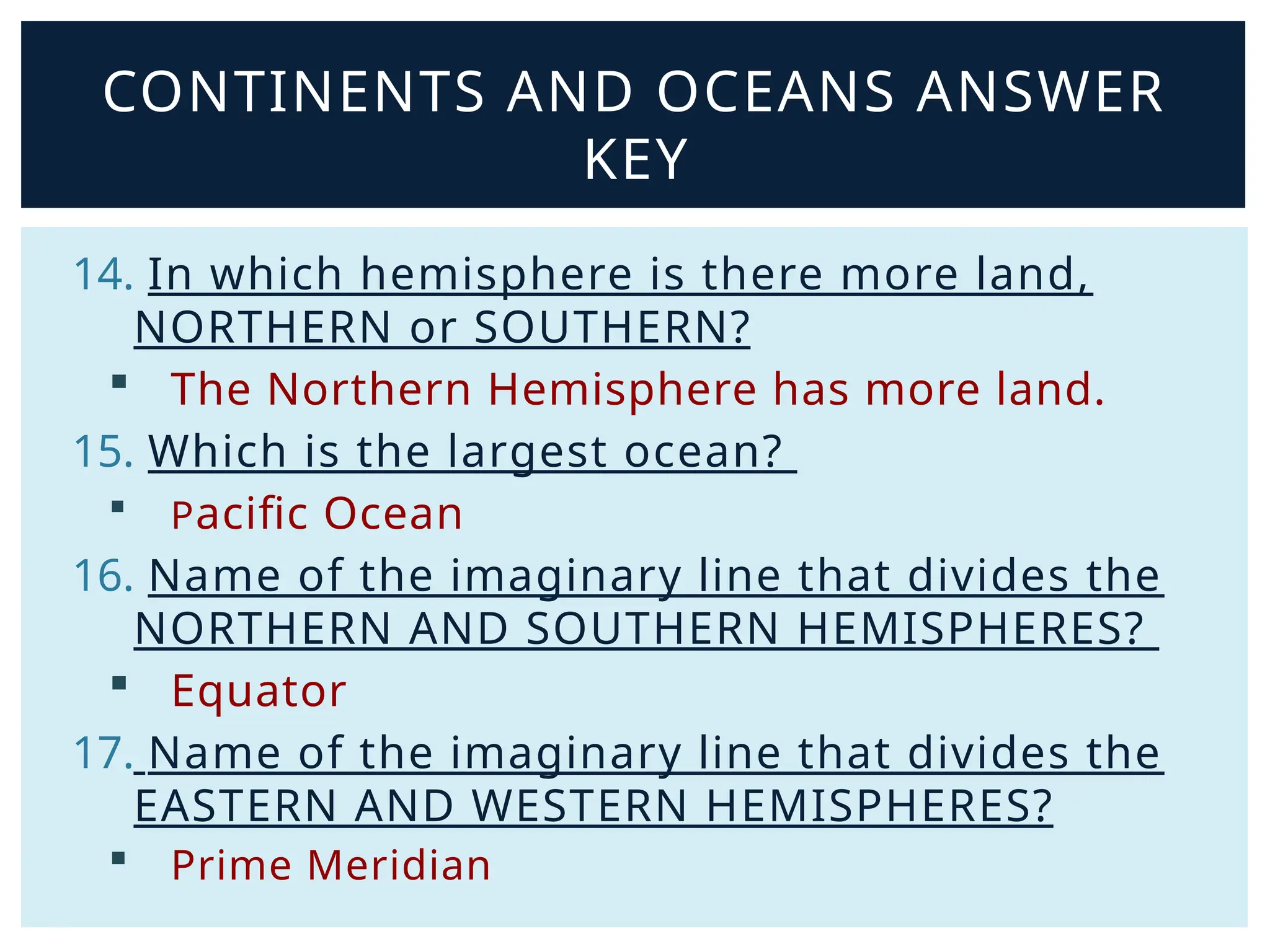 Continents and Oceans Key points hints.pptx