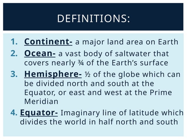 Continents and Oceans Key points hints.pptx | South America Travel ...