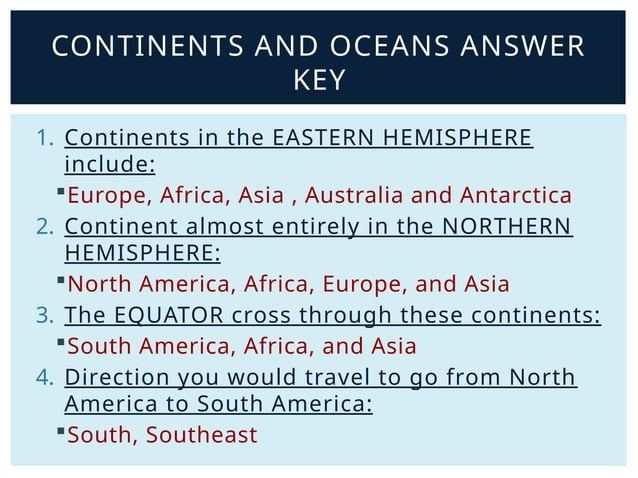 Continents and Oceans Key points hints.pptx | South America Travel ...