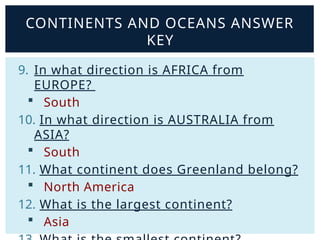 Continents and Oceans Key points hints.pptx