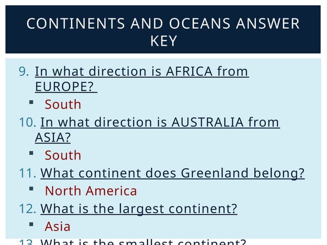 Continents and Oceans Key points hints.pptx | South America Travel ...