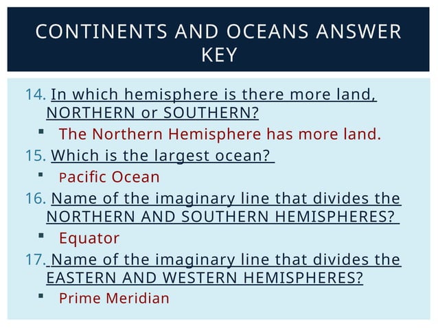Continents and Oceans Key points hints.pptx | South America Travel ...