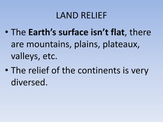 Continents oceans & landforms | PPTX