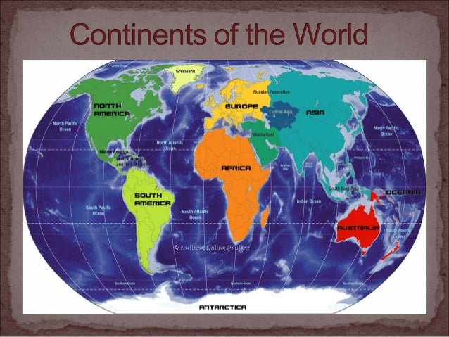 Continents of the world