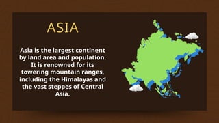 Continents of the World Educational Presentation in Brown Green and ...