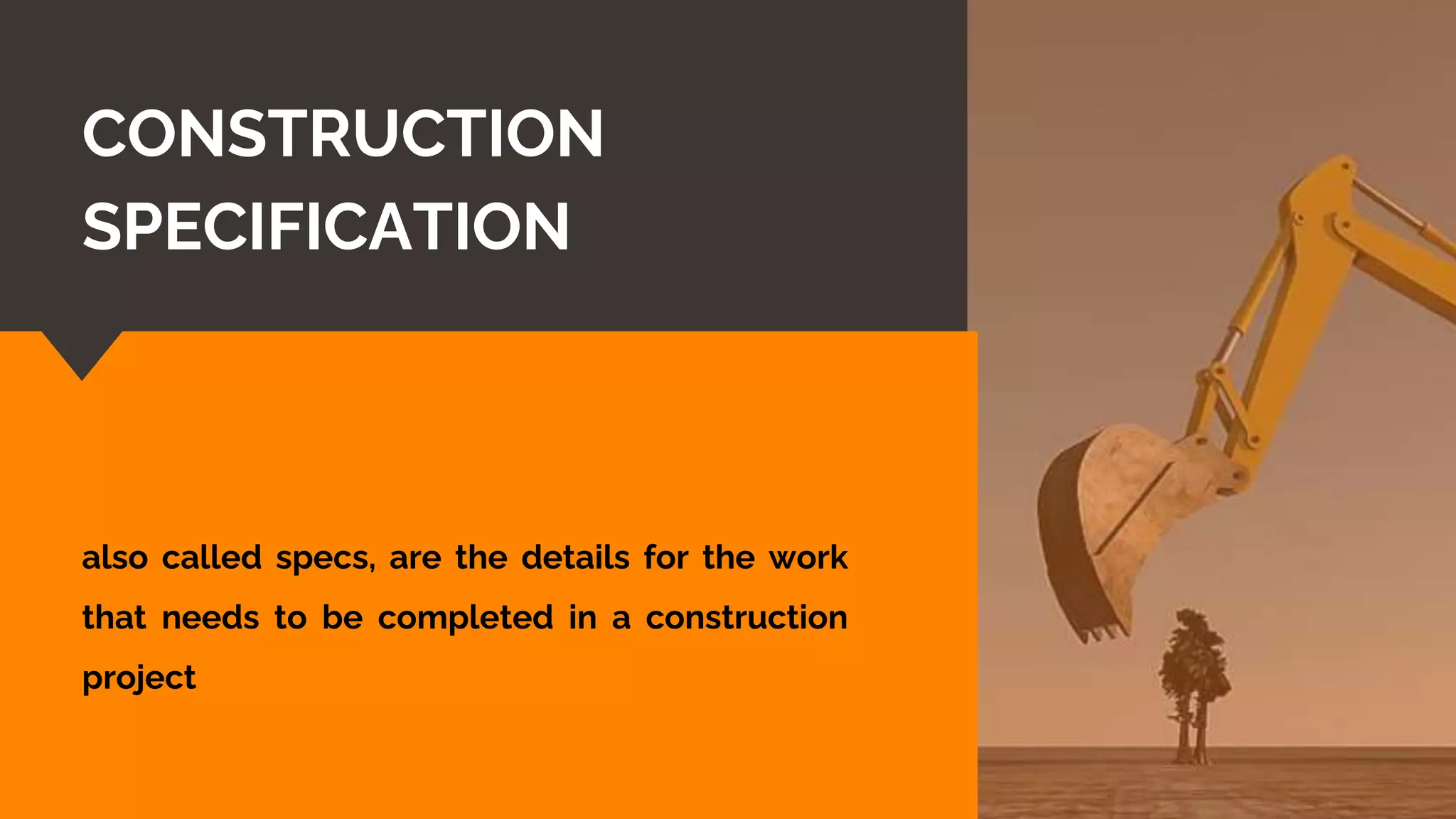 CONSTRUCTION SPECIFICATION & EARTHWORKS | PPTX