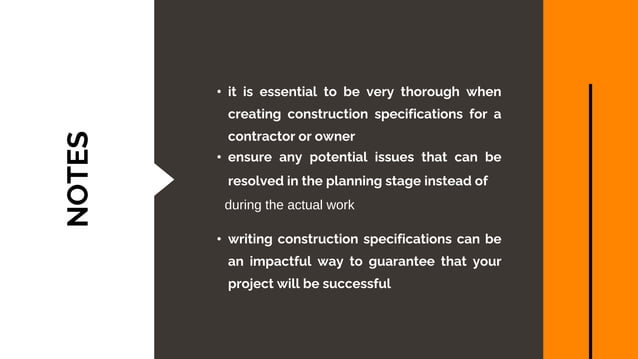 CONSTRUCTION SPECIFICATION & EARTHWORKS | PPT