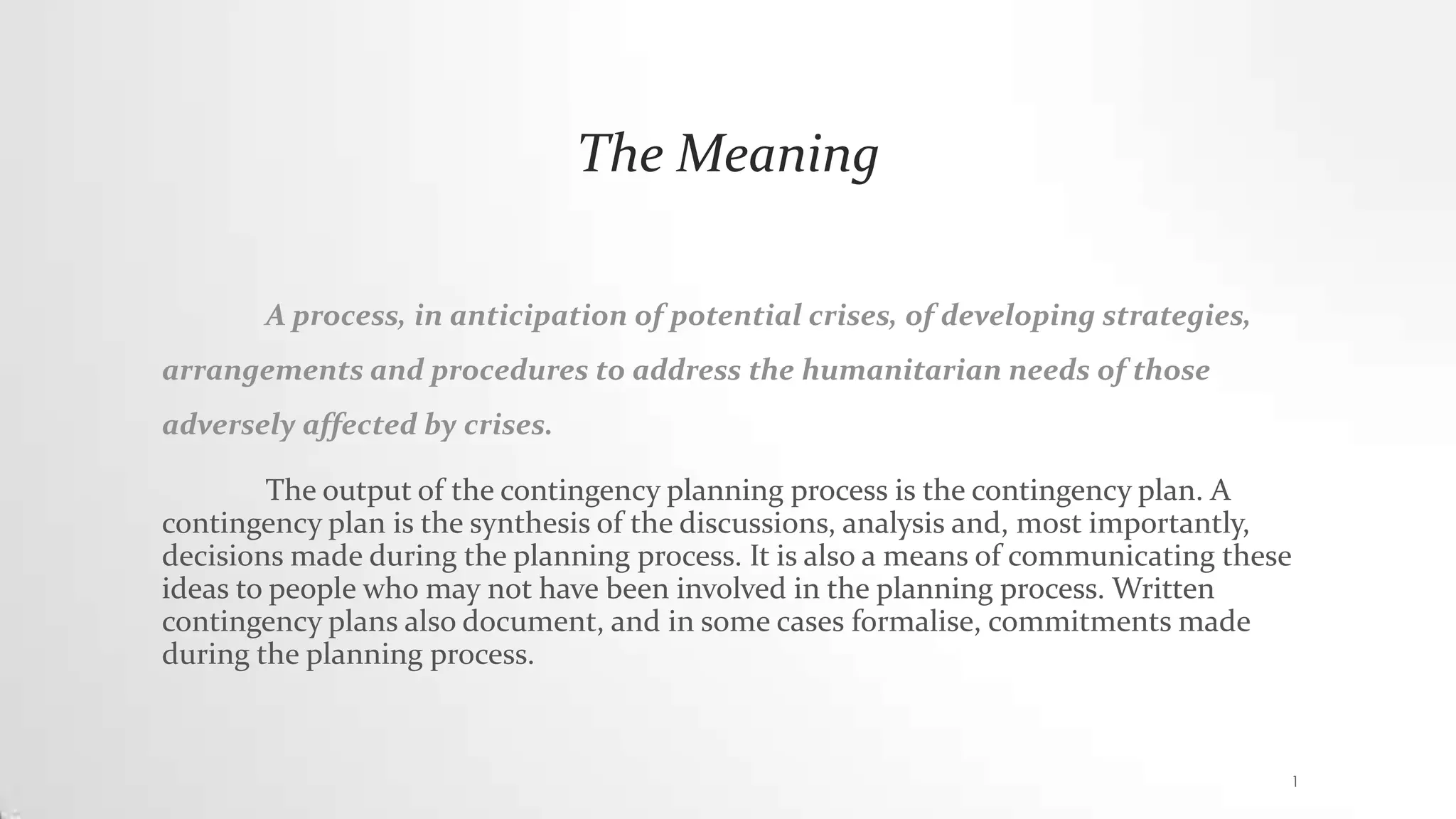 Contingency action plan in disaster managment | PPTX