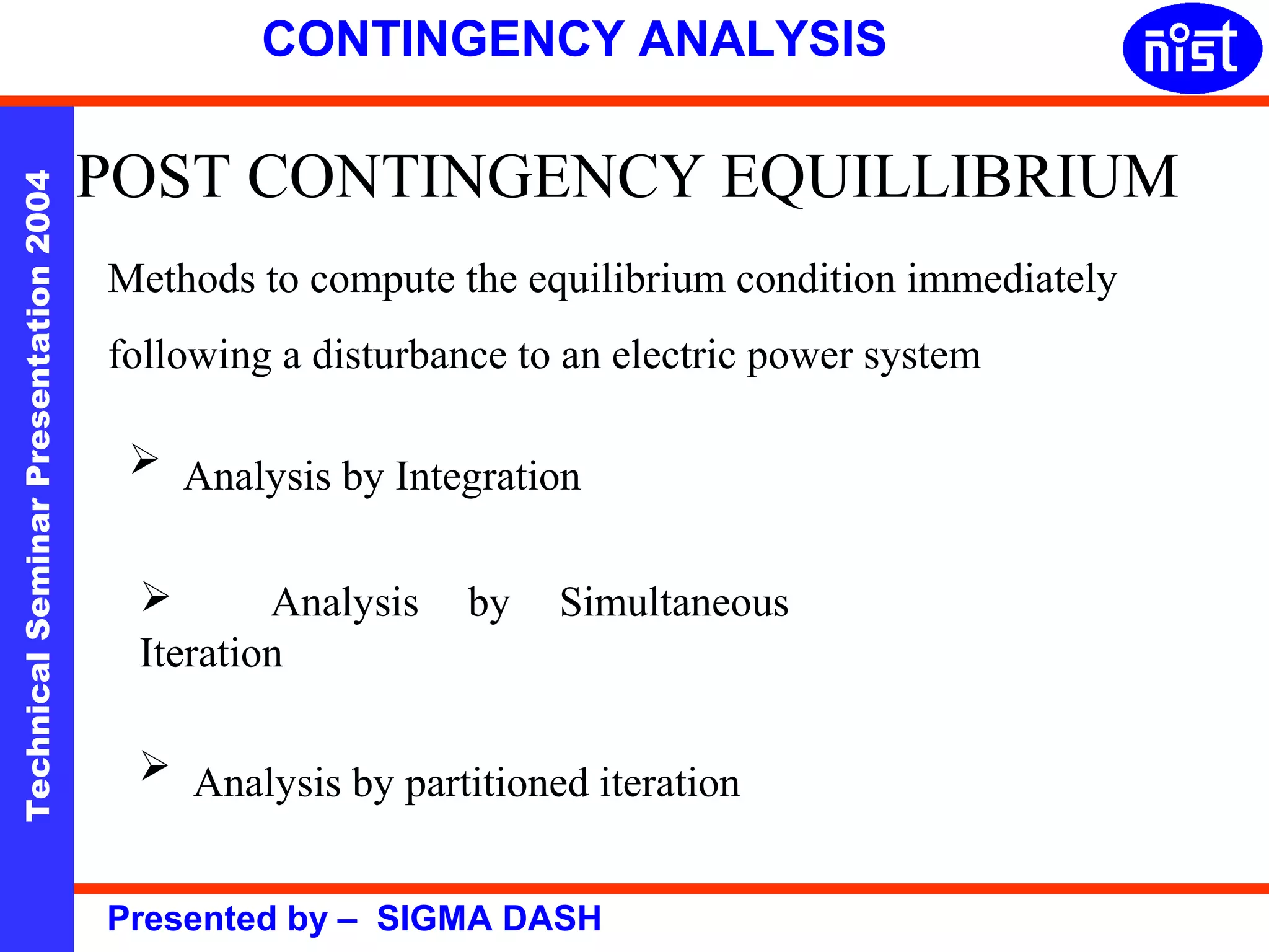 Contingency analysis | PPT