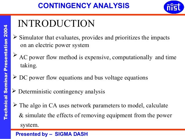 Contingency analysis