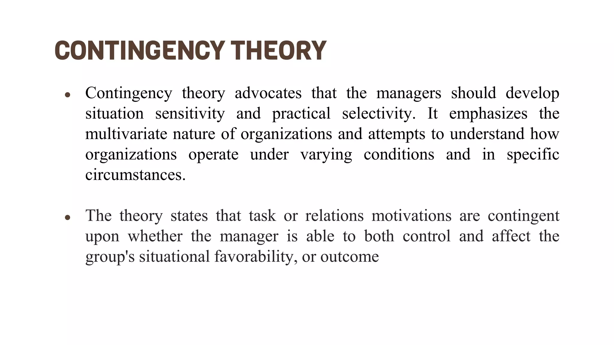 Contingency appraoch and system approach of management | PPTX