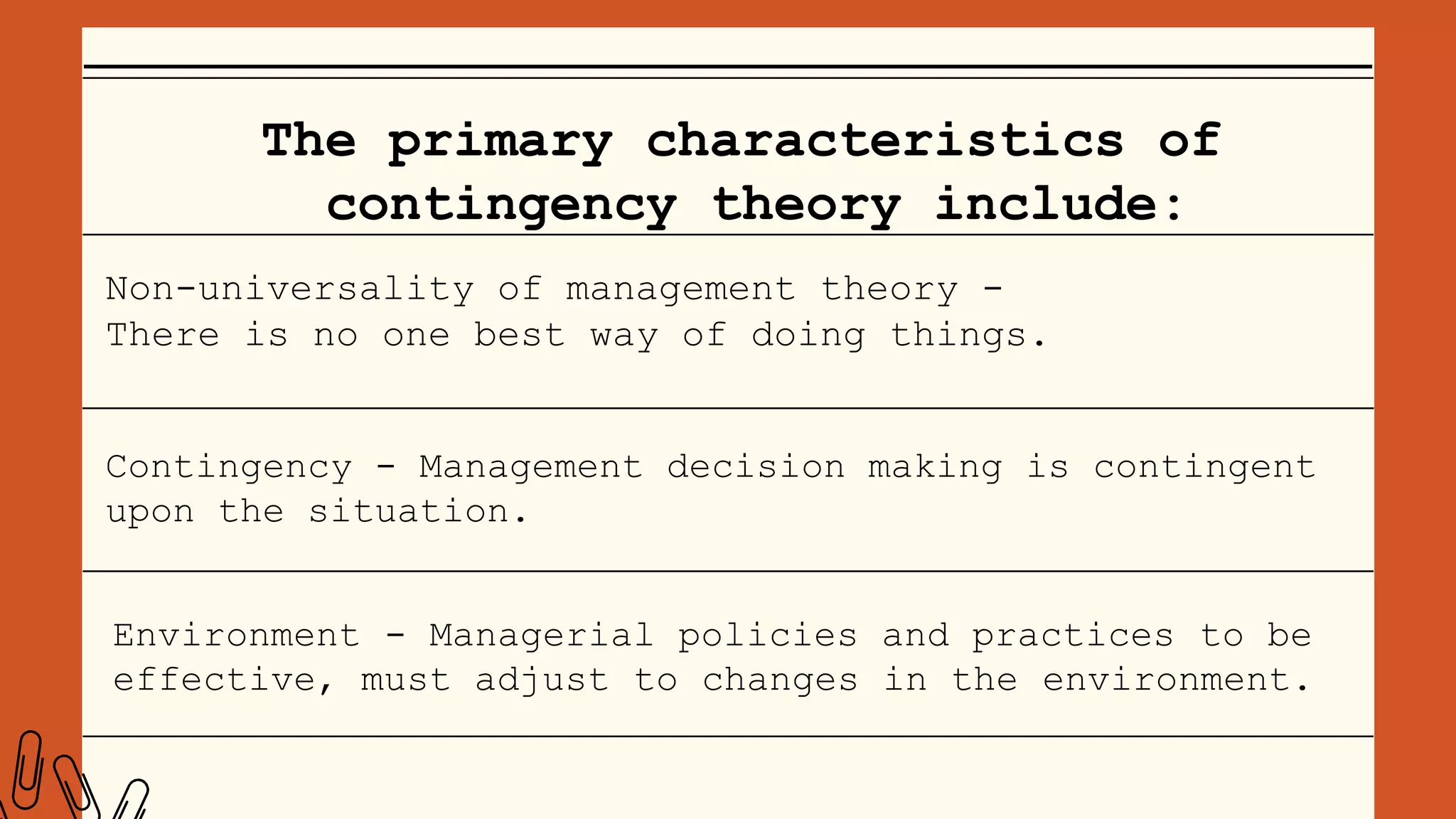 Contingency approach to management | PPTX