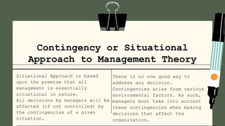Contingency approach to management | PPTX