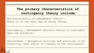 Contingency approach to management | PPTX