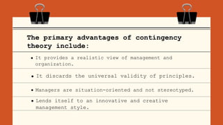Contingency approach to management | PPTX