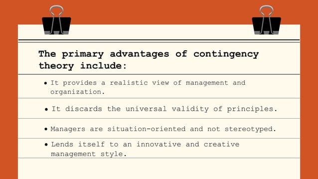 Contingency approach to management | PPTX