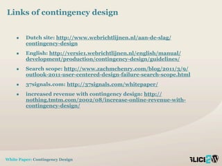 Contingency design | KEY