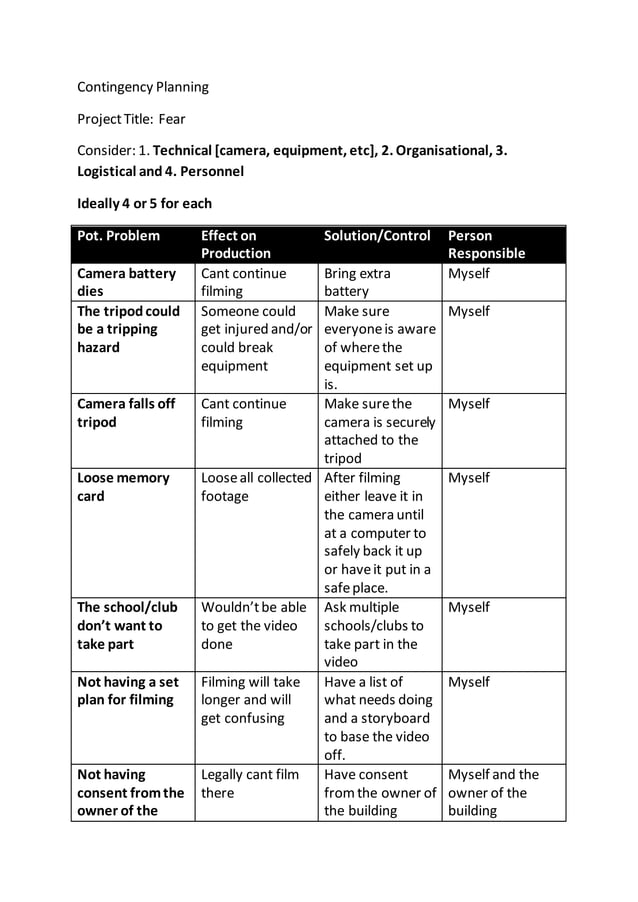 Contingency Form | PDF