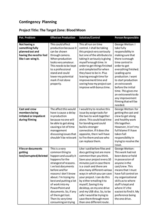 Contingency Form | PDF