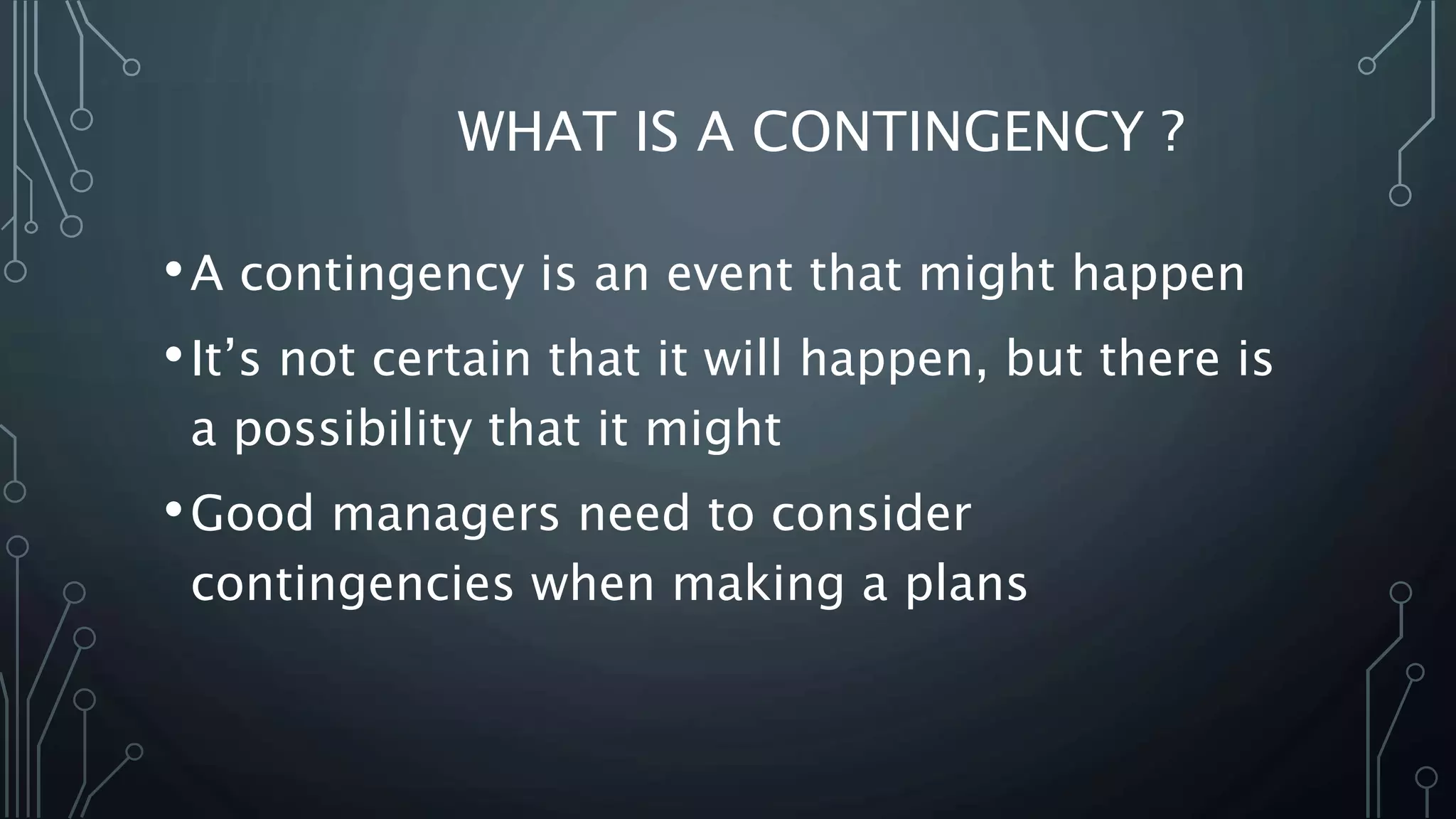 Contingency management | PPTX