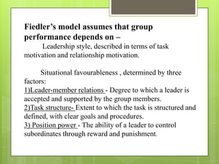 Contingency management theory - Fred Feidler | PPTX