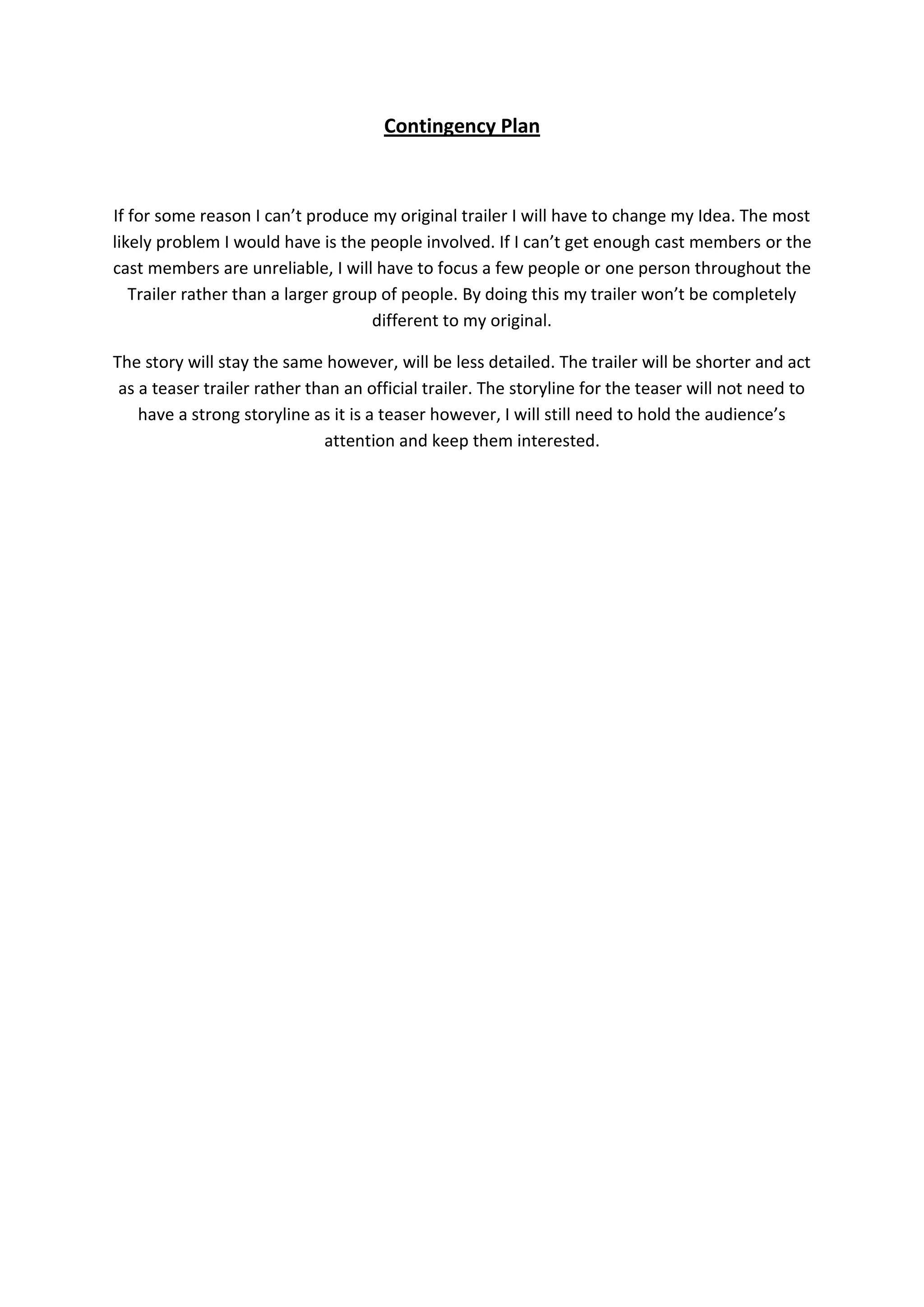 Contingency plan | DOCX