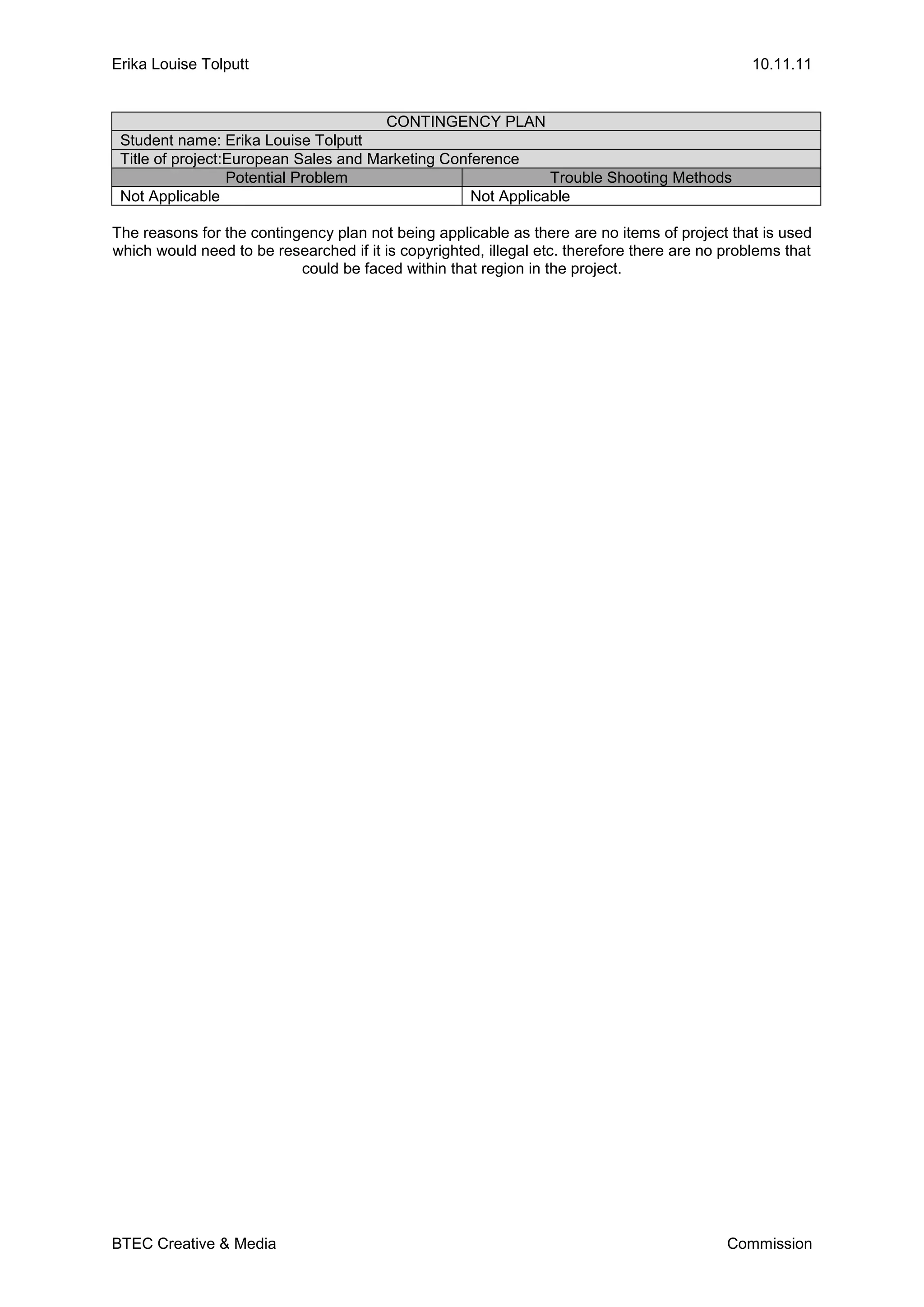 Contingency Plan | DOCX