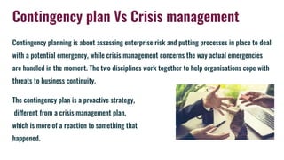 Contingency plan general understanding (Leader's point of view) | PDF