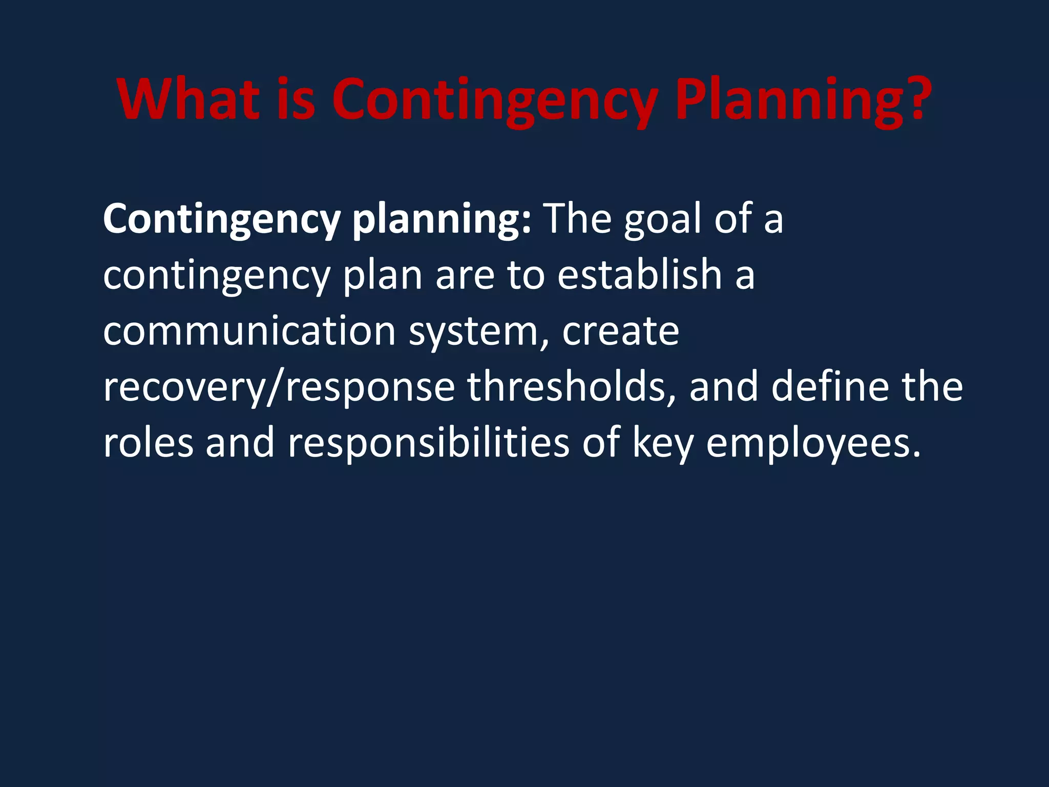 Contingency Planning And Disaster Recovery Planning | PDF