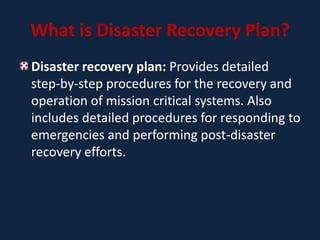 Contingency Planning And Disaster Recovery Planning | PPT
